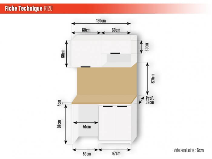 Kitchenette 120 cm - Makitchenette